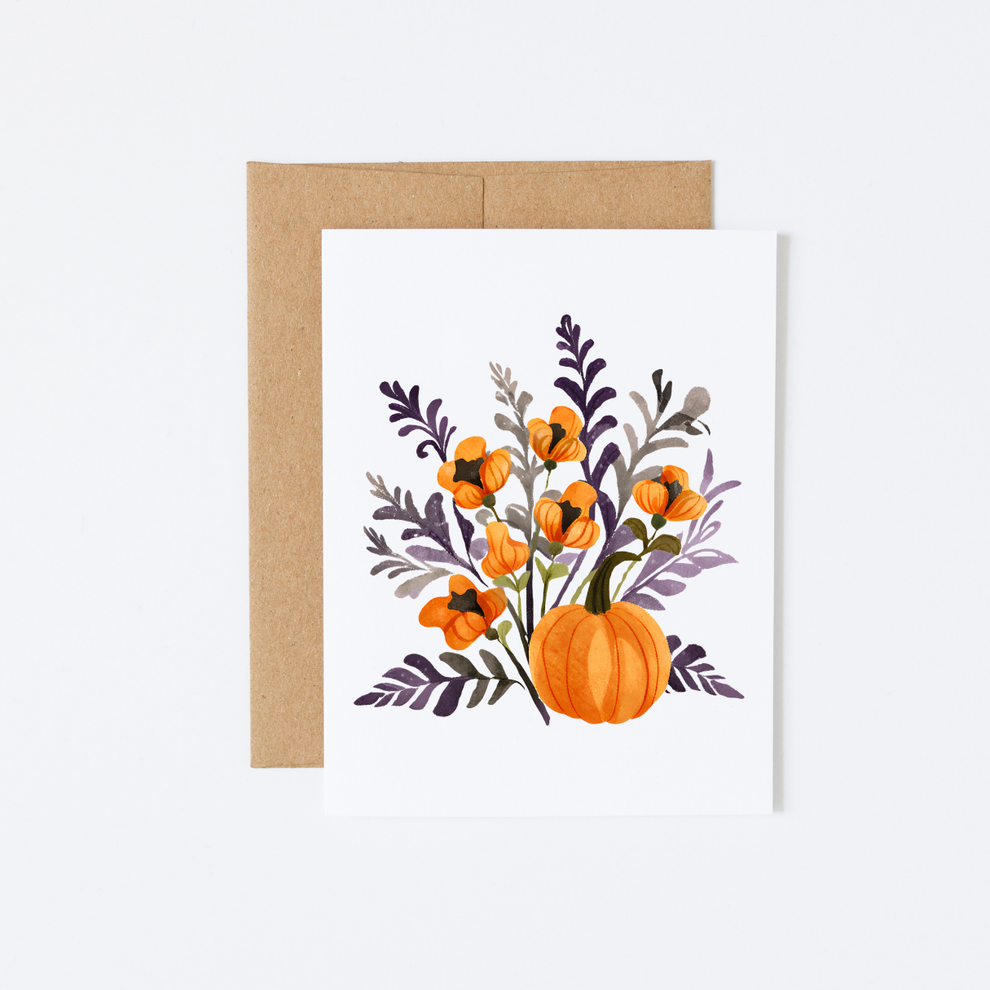 20 Fall Floral Pumpkin Note Cards – Cryptic Paper Co.